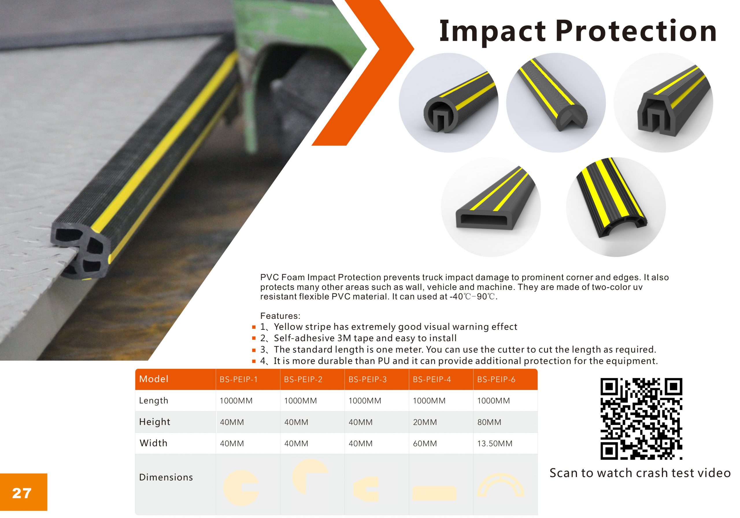PVC Protection Bumper Push Fit Adhesive 1000mmL - Tysen Technologies
